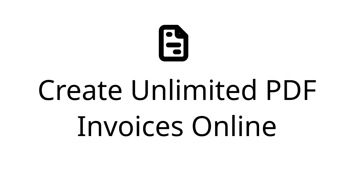 Free Bill Generator – Your Free Minimal Invoice Maker